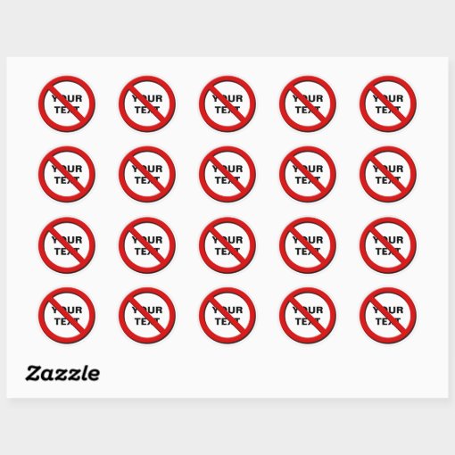 Warning No Symbol Small Custom Sticker | Zazzle