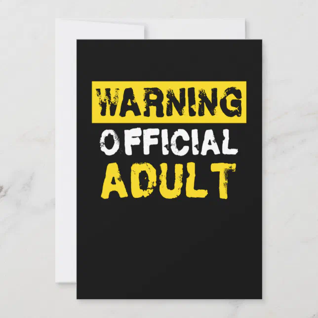 Warning Official Adult 18th Birthday Invitation | Zazzle