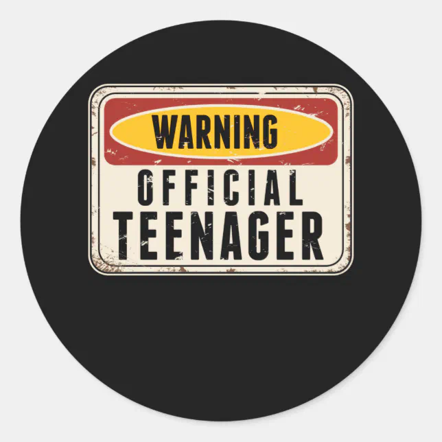 Warning Official Teenager Boys Girls 13th Birthday Classic Round ...
