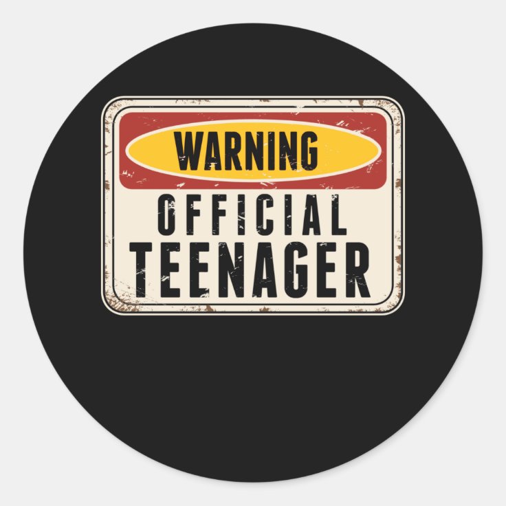 Warning Official Teenager Boys Girls 13th Birthday Classic Round ...