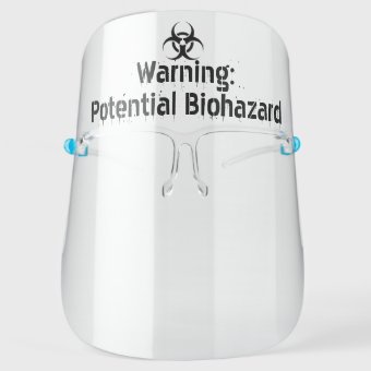 Warning Potential Biohazard Funny Sarcastic Face Shield | Zazzle