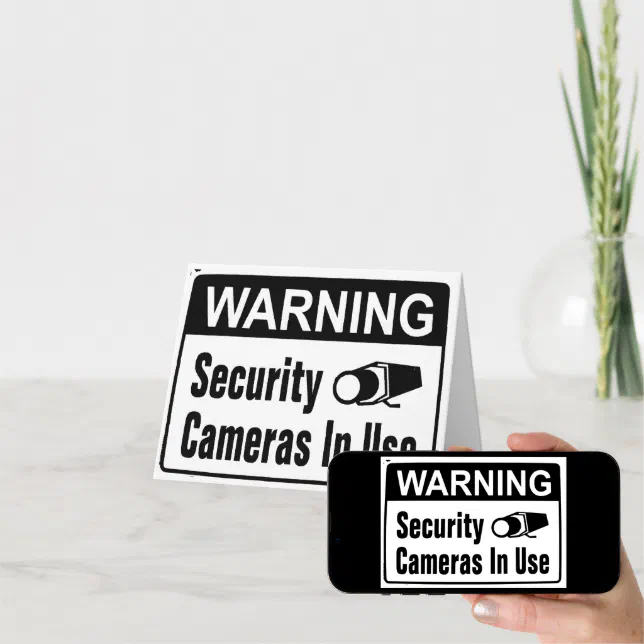 Warning Security Camera In Use Note Cards | Zazzle