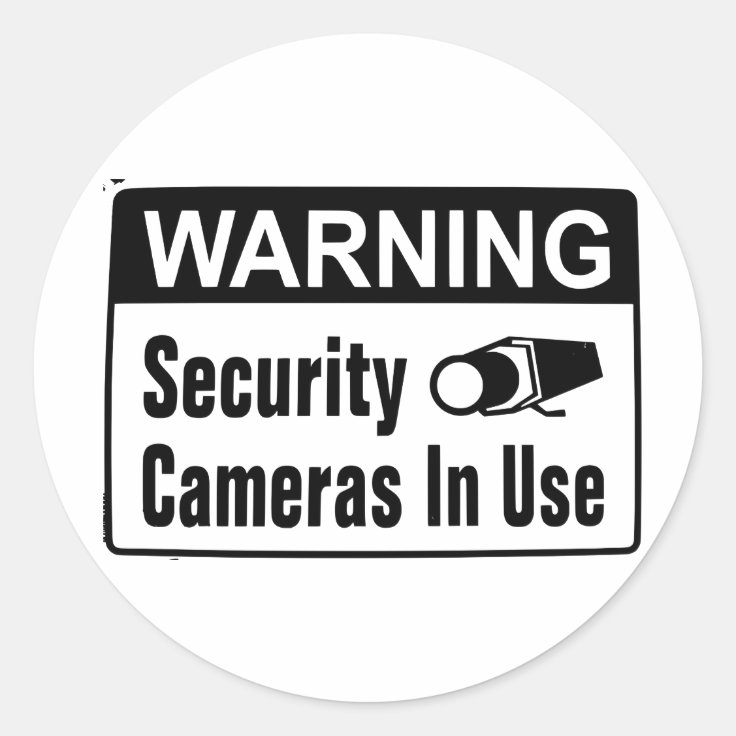 Warning Security Camera In Use Stickers | Zazzle