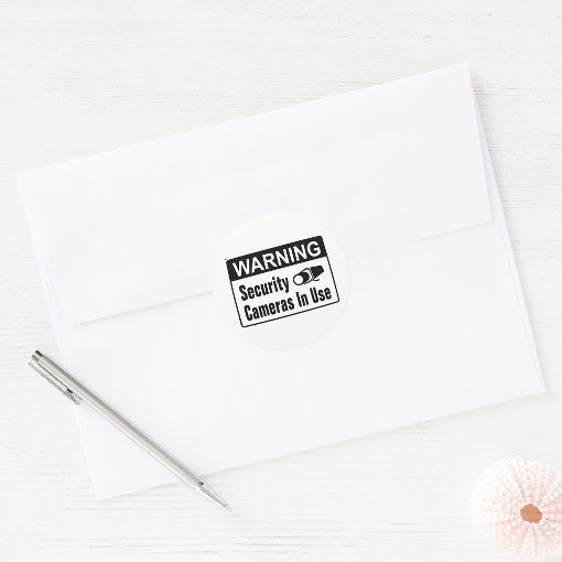 Warning Security Camera In Use Stickers | Zazzle