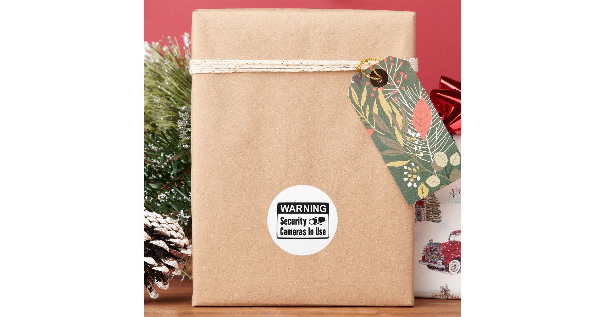 Warning Security Camera In Use Stickers | Zazzle