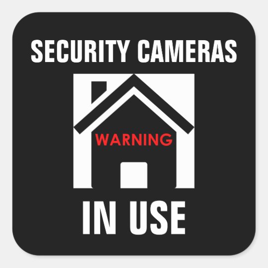 WARNING SECURITY CAMERAS IN USE STICKER | Zazzle.com