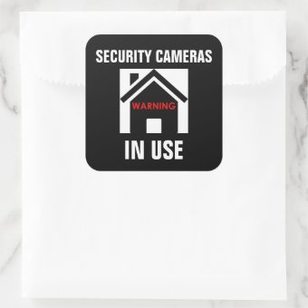 WARNING SECURITY CAMERAS IN USE STICKER | Zazzle
