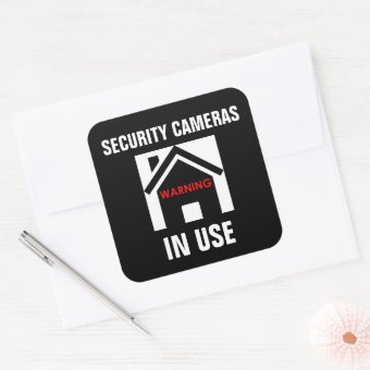 WARNING SECURITY CAMERAS IN USE STICKER | Zazzle