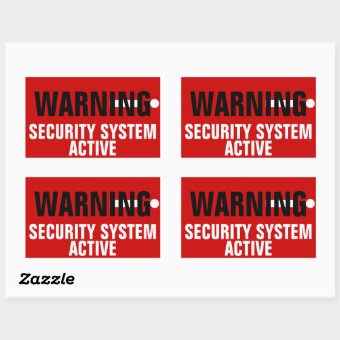 Warning Security System Active Stickers | Zazzle