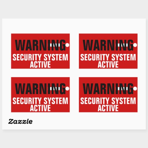 Warning Security System Active Stickers | Zazzle