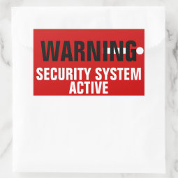 Warning Security System Active Stickers | Zazzle
