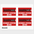 Warning Security System Active Stickers | Zazzle