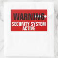 Warning Security System Active Stickers | Zazzle