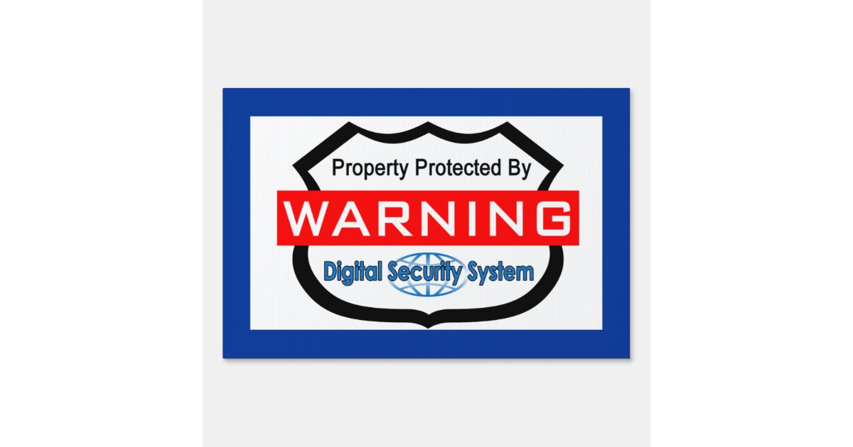 Warning Security System Yard Sign | Zazzle