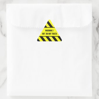 warning sign, HOT Triangle Sticker | Zazzle