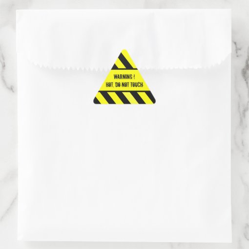 warning sign, HOT Triangle Sticker | Zazzle