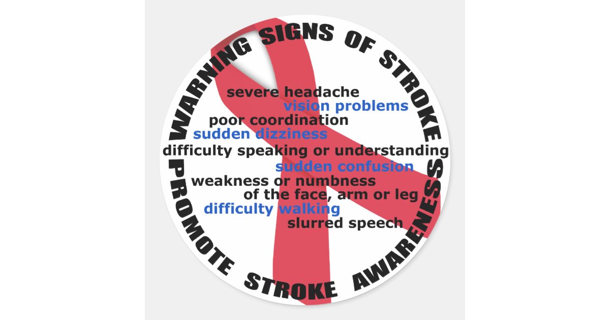 Warning Signs of Stroke Stickers | Zazzle