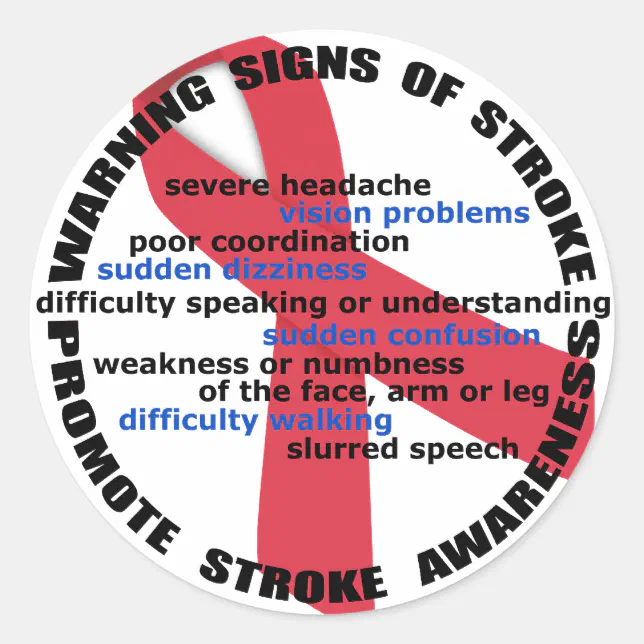 Warning Signs of Stroke Stickers | Zazzle