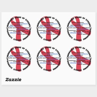 Warning Signs of Stroke Stickers | Zazzle