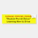 Warning Student Permit Driver Bumper Sticker | Zazzle