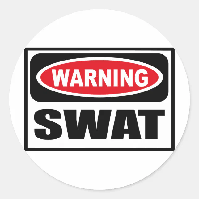 Warning SWAT Sticker | Zazzle