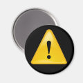 Warning symbol exclamation point triangle magnet | Zazzle