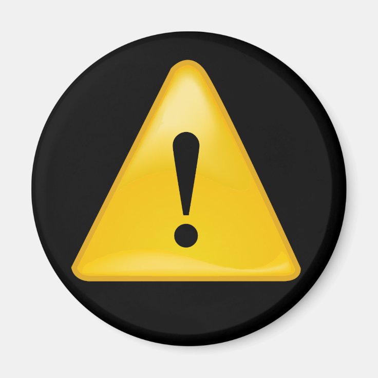Warning symbol exclamation point triangle magnet | Zazzle