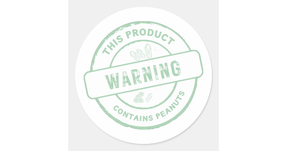 Warning This Product Contains Peanuts Classic Round Sticker | Zazzle