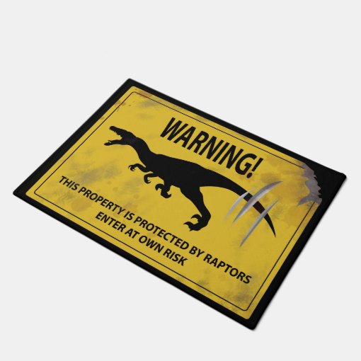 Warning! This Property is Protected by Raptors Doormat | Zazzle