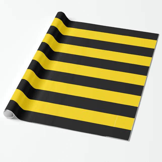 Warning Yellow and Black Caution Striped Wrapping Paper | Zazzle