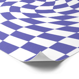 Warped Checks Retro Psychedelic Poster | Zazzle