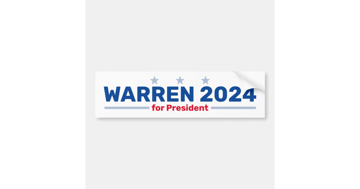 Warren 2024 bumper sticker | Zazzle