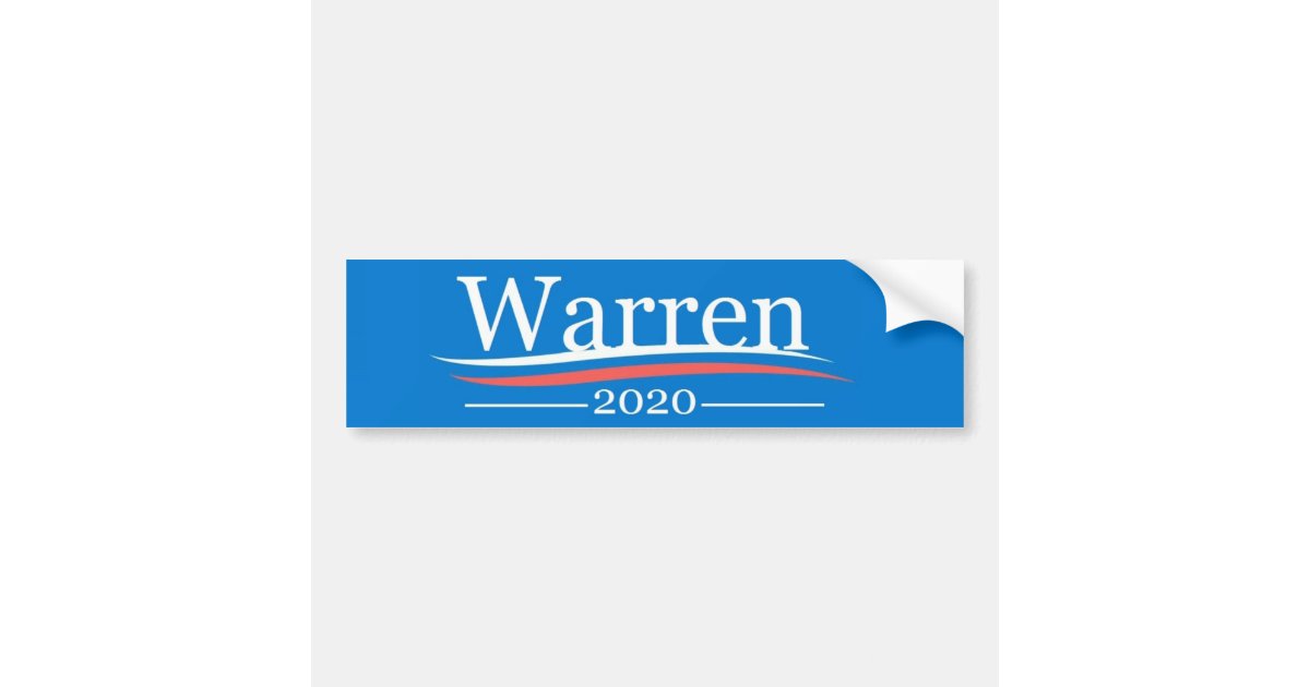 Warren for President, 2020, classic Bernie blue Bumper Sticker | Zazzle