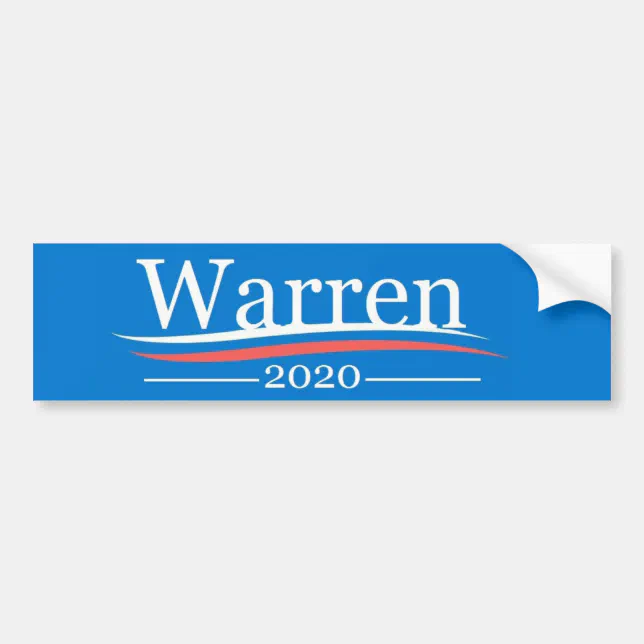 Warren for President, 2020, classic Bernie blue Bumper Sticker | Zazzle