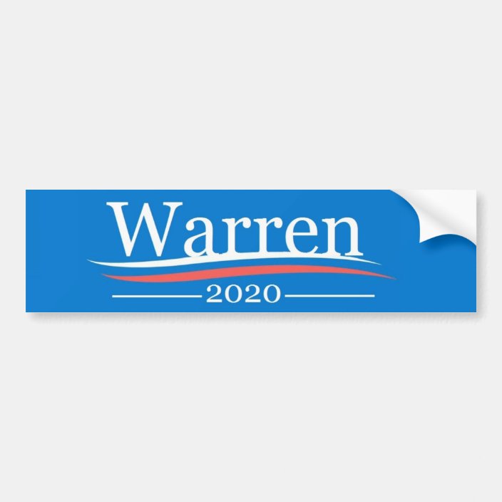 Warren for President, 2020, classic Bernie blue Bumper Sticker | Zazzle.com