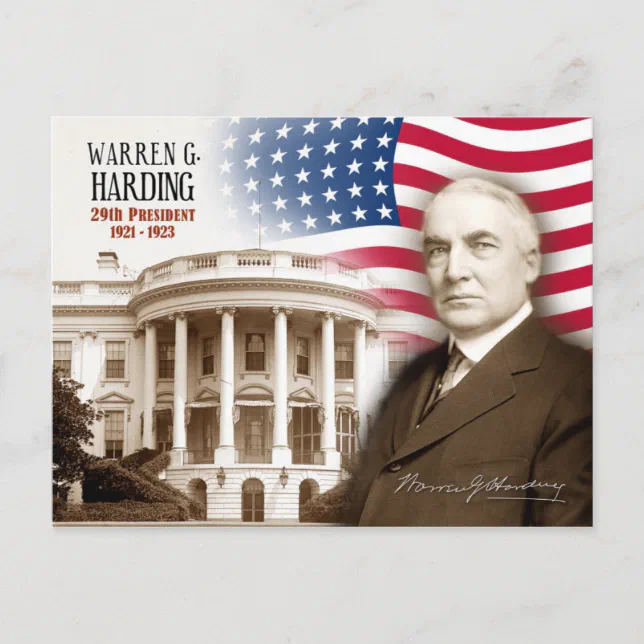 Warren G. Harding - 29th President of the U.S. Postcard | Zazzle