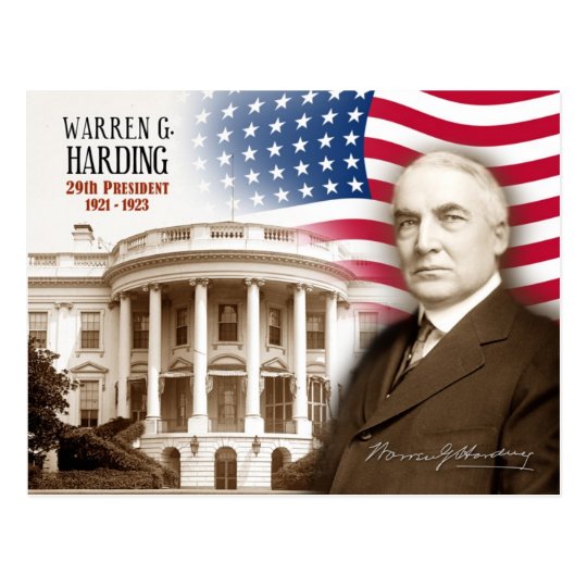 Warren G. Harding - 29th President of the U.S. Postcard | Zazzle.com