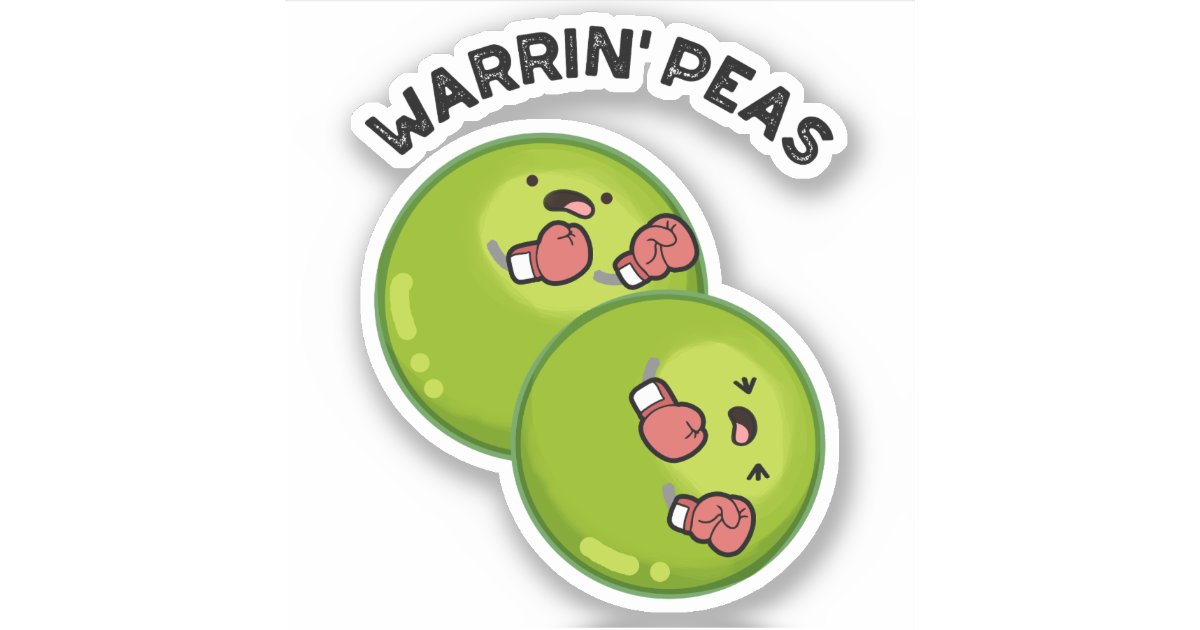 Warrin Peace Funny Pea Pun Sticker | Zazzle