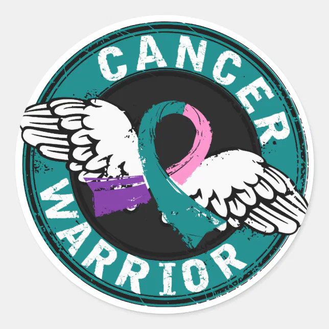Warrior 14C Thyroid Cancer Classic Round Sticker | Zazzle