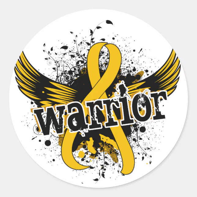 Warrior 16 Childhood Cancer Classic Round Sticker | Zazzle