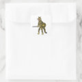 Warrior Cat Square Sticker | Zazzle