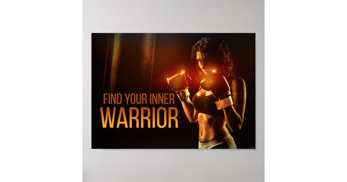 Warrior Gym Boxing Training Female Fighter Body Poster | Zazzle