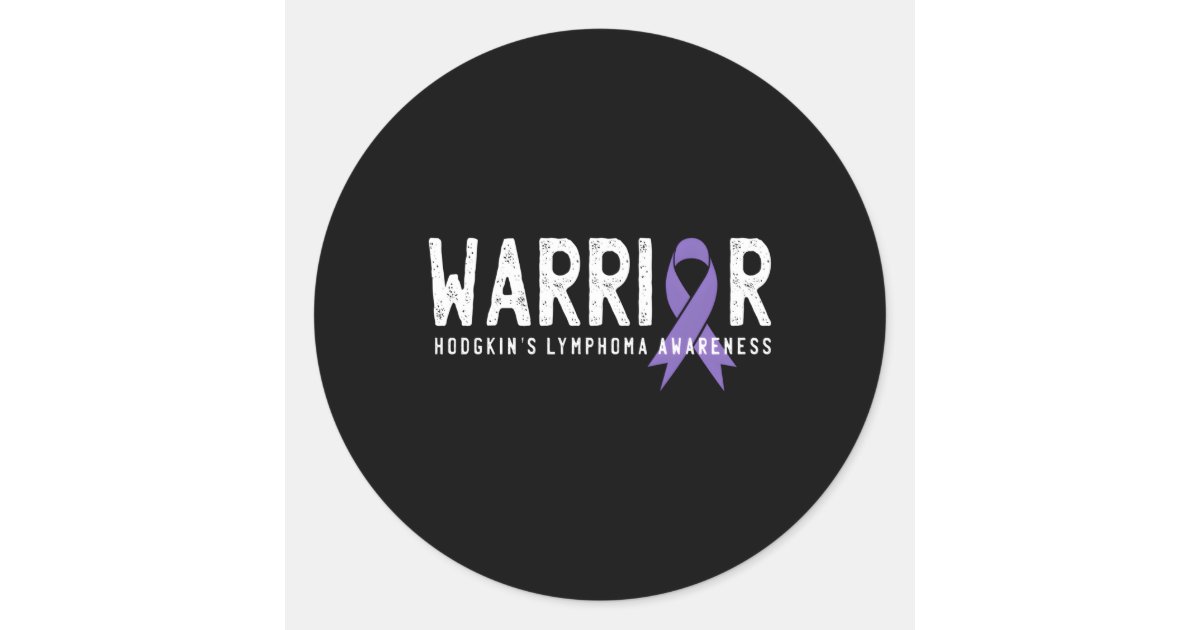 Warrior Hodgkin'S Lymphoma Cancer Awareness Ribbon Classic Round ...
