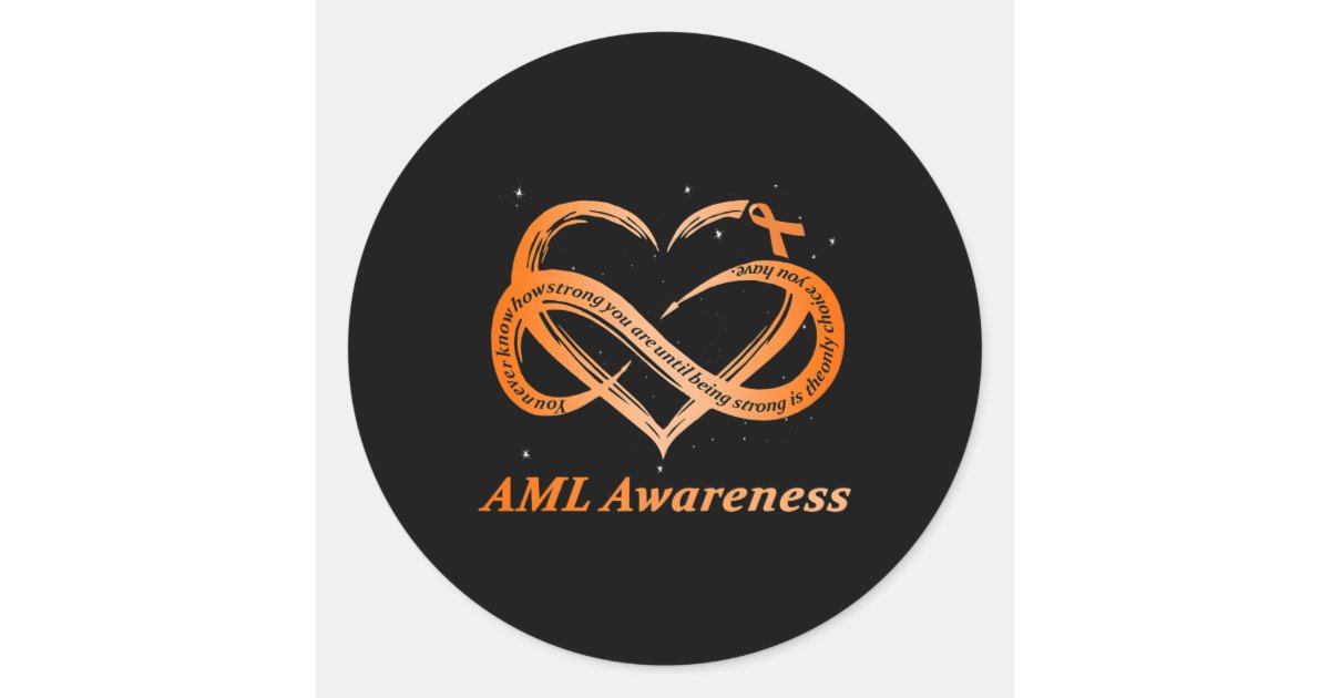 Warrior I'm Fine Acute Myeloid Leukemia Awareness Classic Round Sticker ...