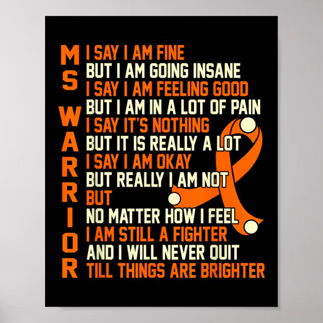 Warrior Multiple Sclerosis Awareness Graphic Poster | Zazzle