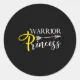 Warrior Princess Childhood Cancer Awareness Classic Round Sticker | Zazzle