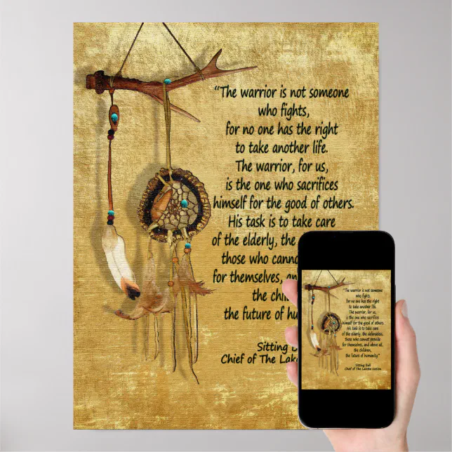 Warrior quote Dream-Catcher motivational Poster | Zazzle