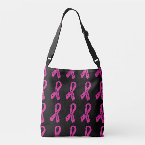 Warrior/ torn ribbon...Breast Cancer Crossbody Bag | Zazzle