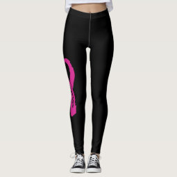 Warrior/ torn ribbon...Breast Cancer Leggings | Zazzle