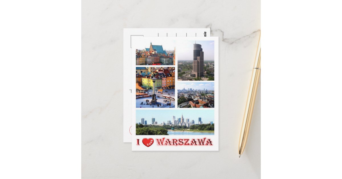 Warsaw - I Love - Postcard | Zazzle